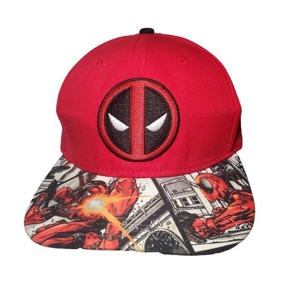 Marvel | Accessories | Marvel Dead Pool Trucker Hat Red And Black Ages ...